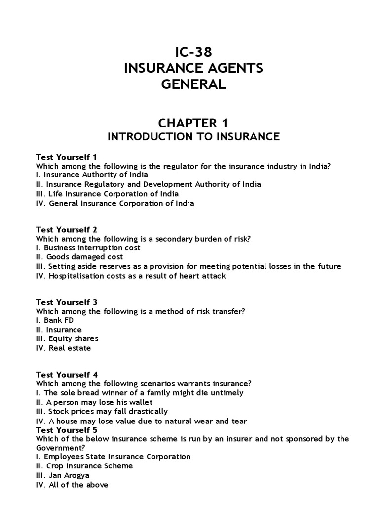 Ic38 Q - A English | PDF | Underwriting | Insurance