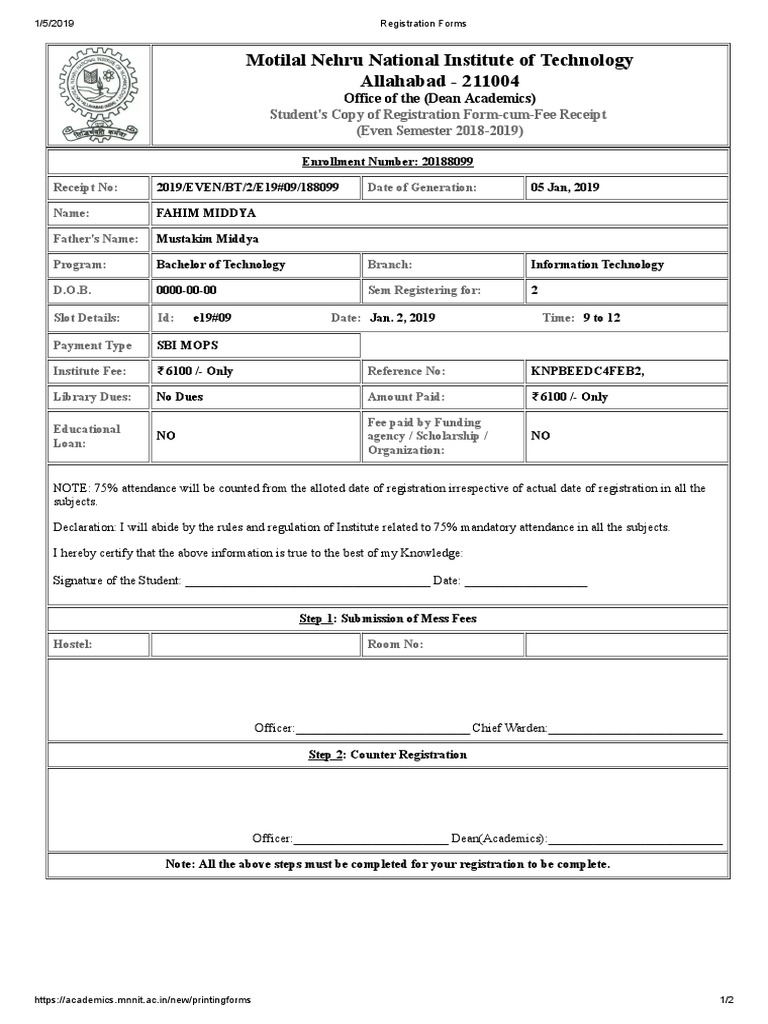 Registration Forms PDF | PDF | Fee | Business