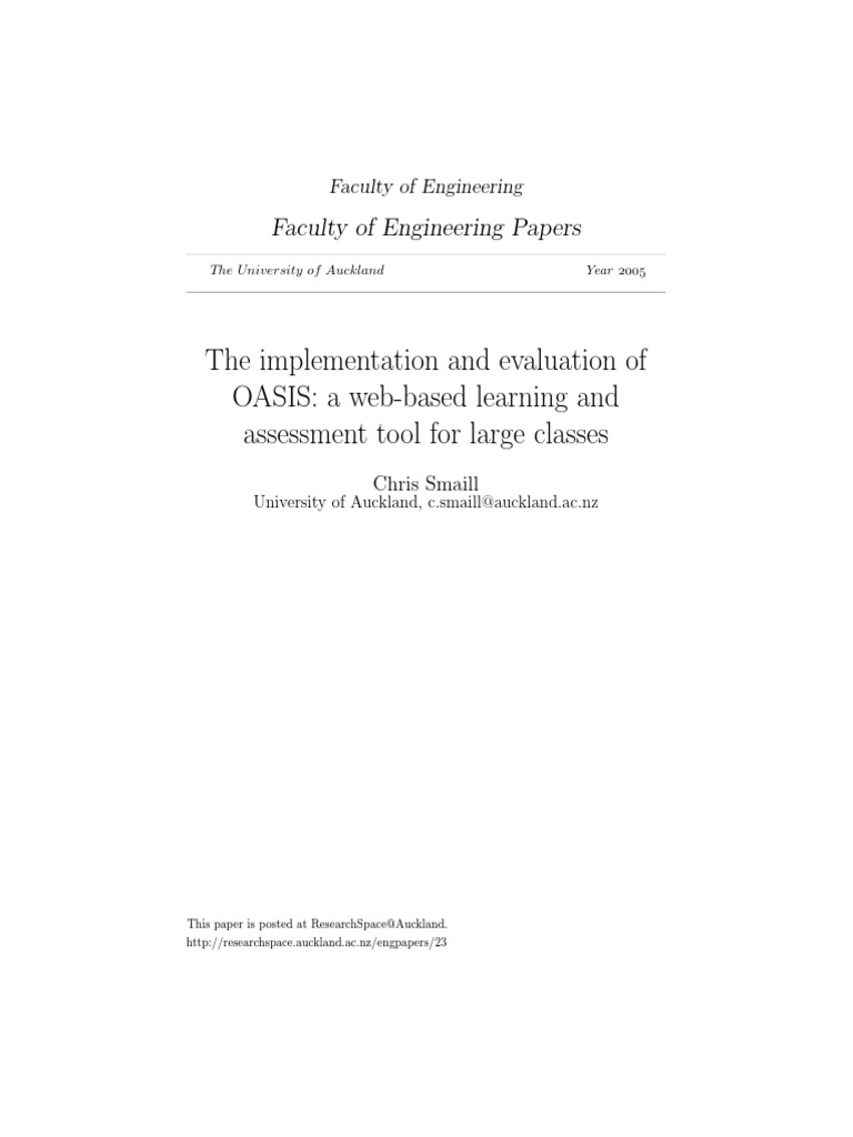 The Implementation and Evaluation of OASIS: A Web-Based Learning and ...