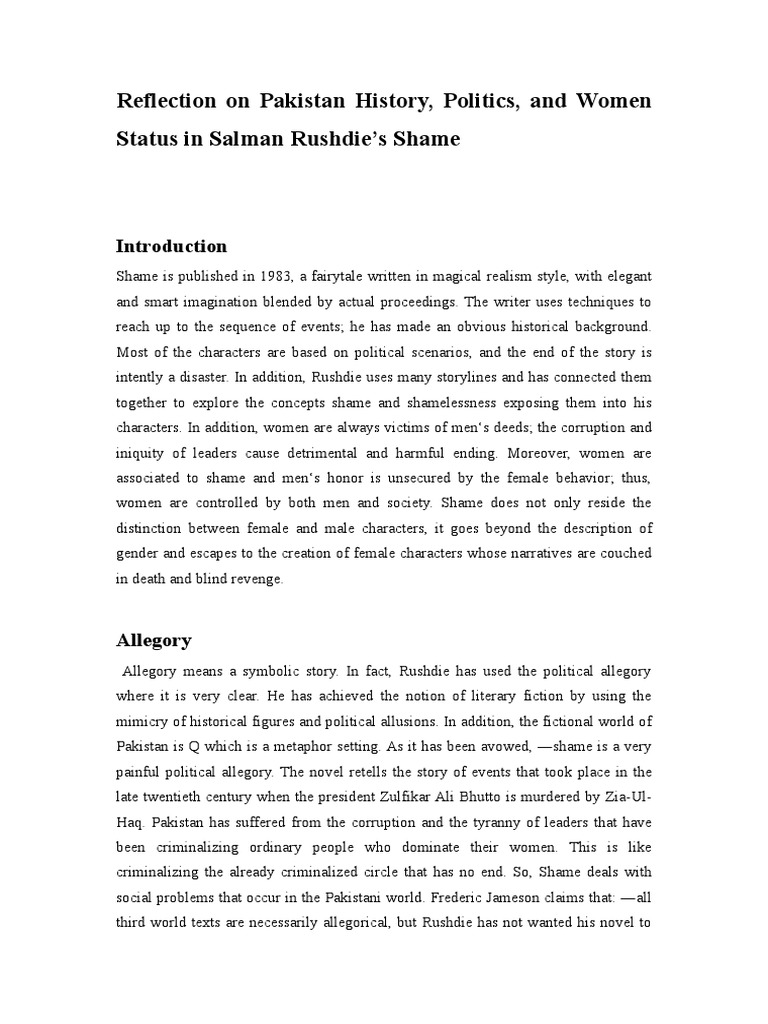 Reflection On Pakistan History | PDF | Satire | Narrative