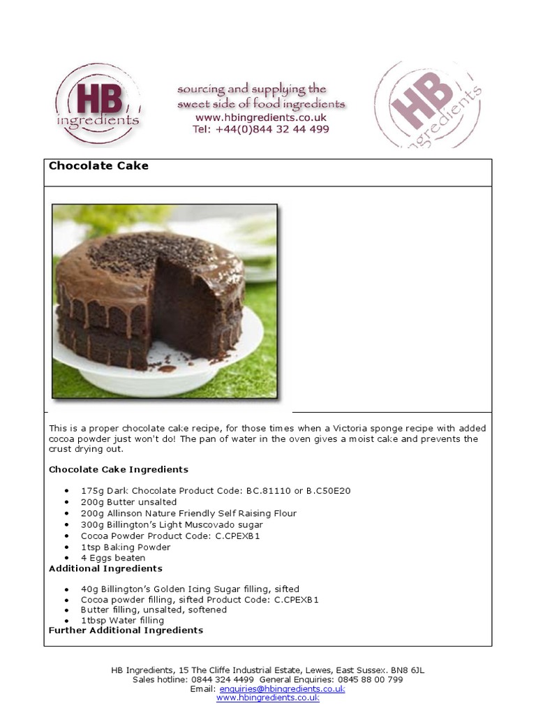 Chocolate Cake | PDF | Cakes | Chocolate