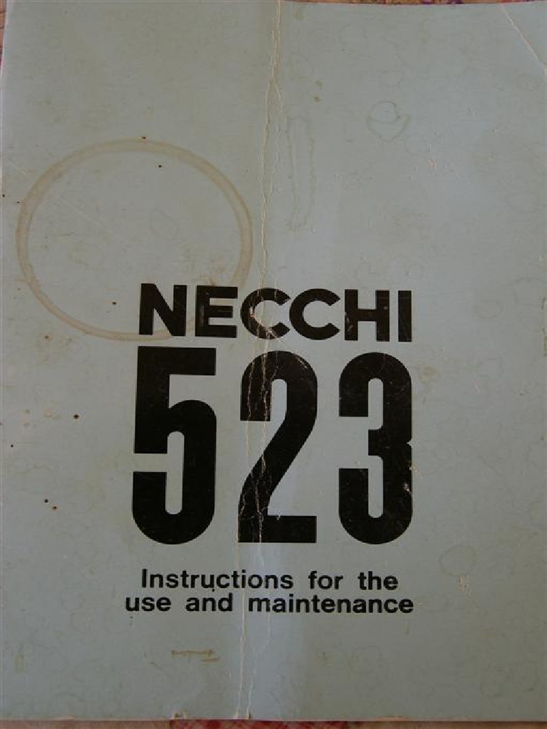 Necchi 523 Sewing Machine Manual PDF | PDF