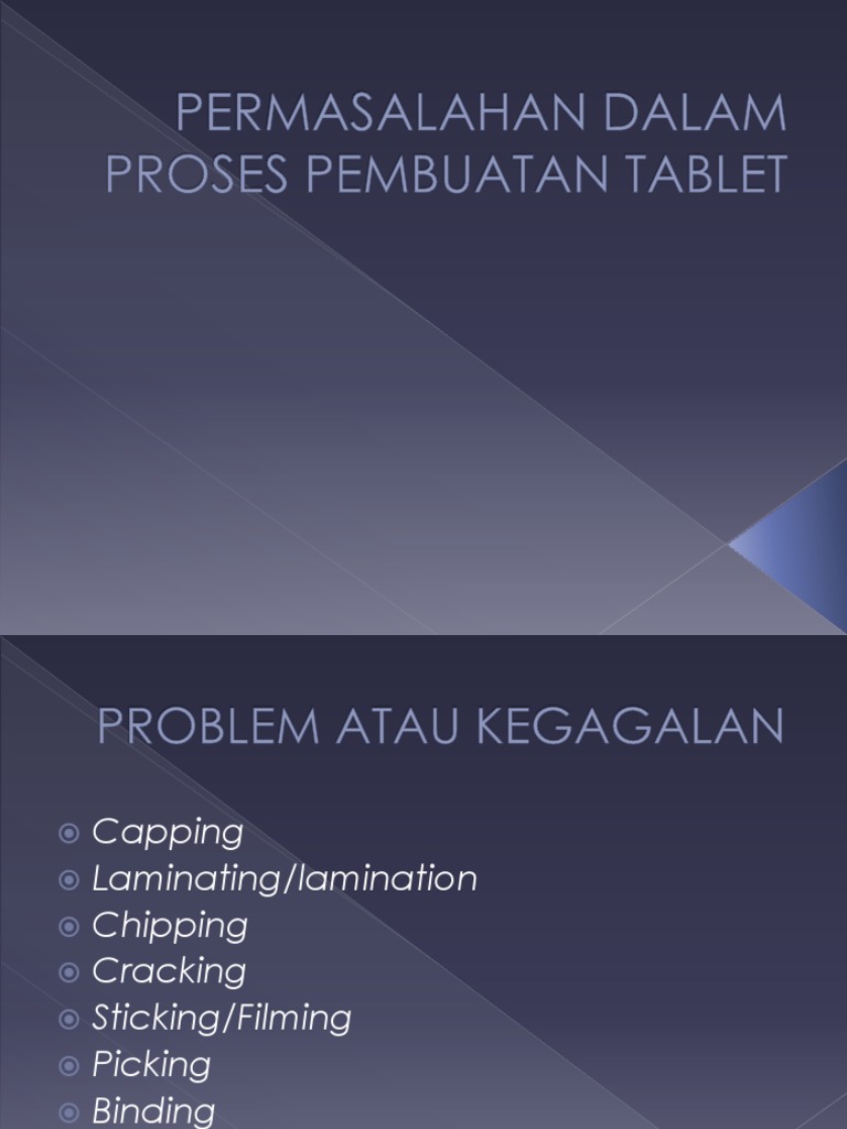 7 Permasalahan Dalam Proses Pembuatan Tablet | PDF