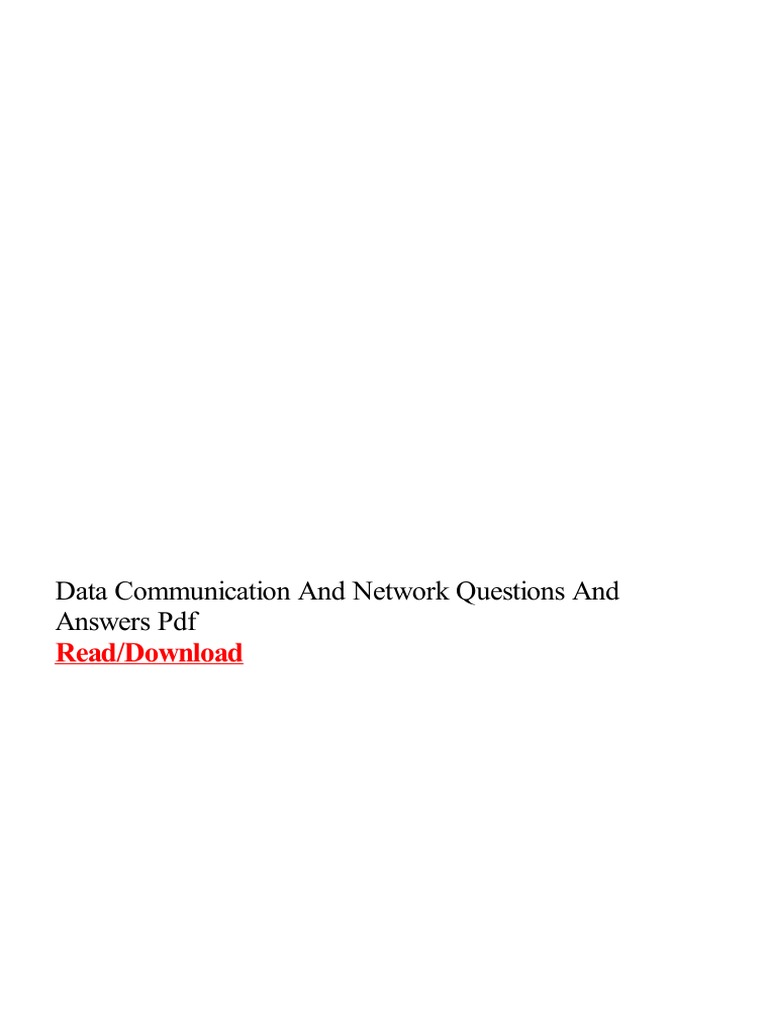 Data Communication and Network Questions and Answers PDF | PDF ...