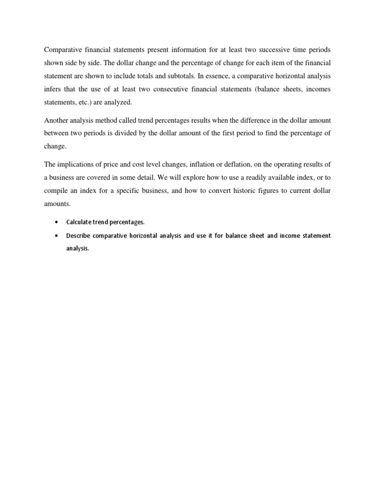 Comparative Financial Statements Present Information For at Least Two ...