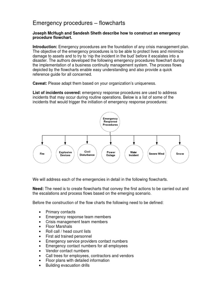 Emergency Procedures Flowchart Guide | PDF