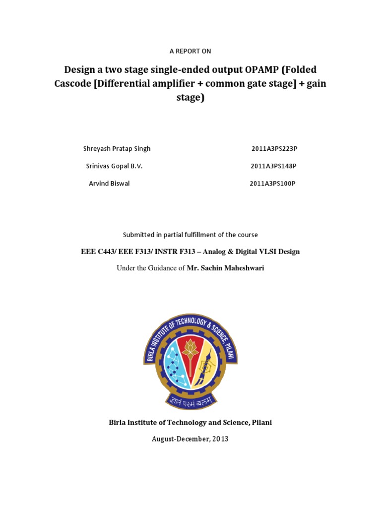 Two Stage Single Ended Output OP Amp With High Gain | Download Free PDF ...