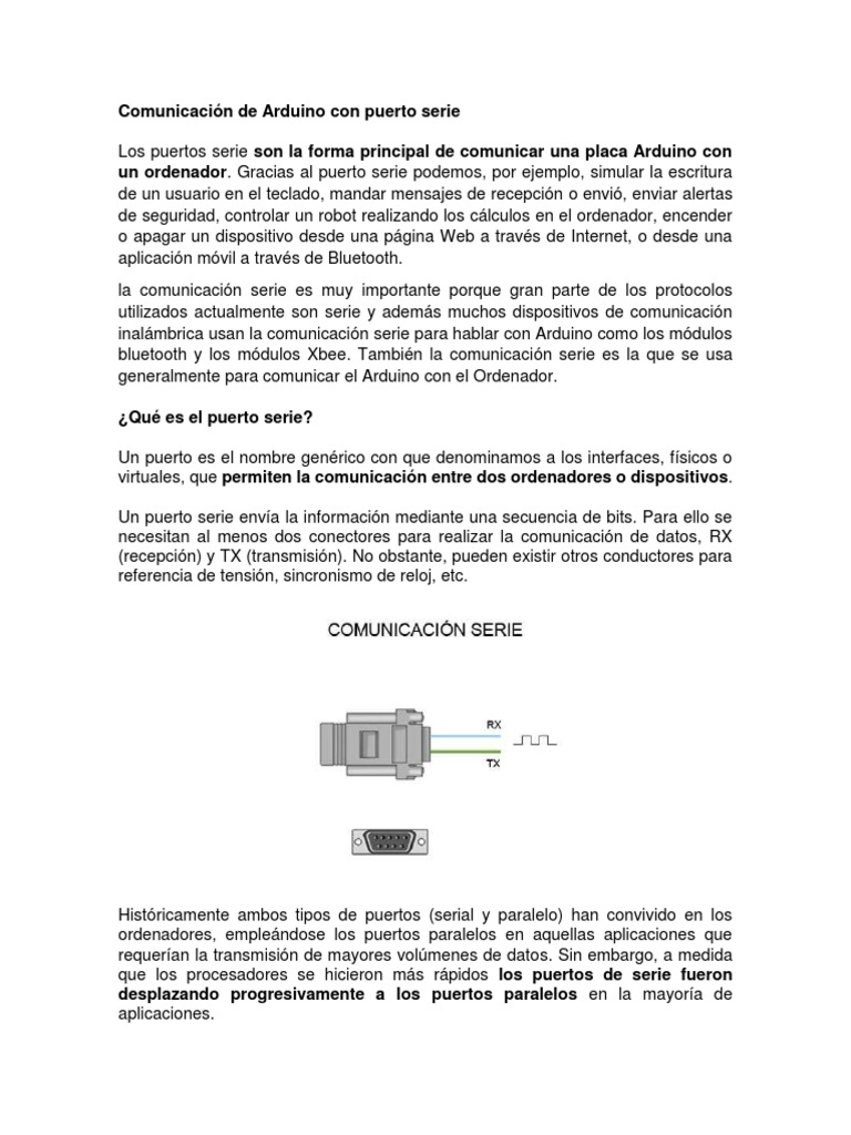 Comunicación de Arduino Con Puerto Serie | PDF | Arduino | Bluetooth