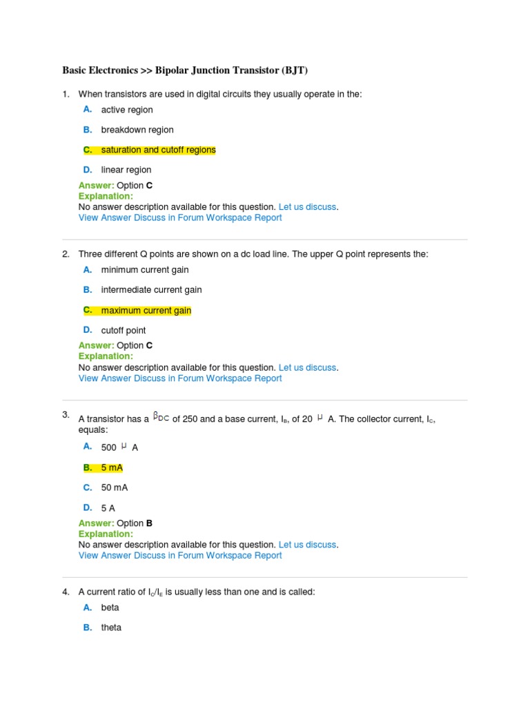 Bipolar Junction Transistors (BJT) 1 | PDF | Bipolar Junction ...