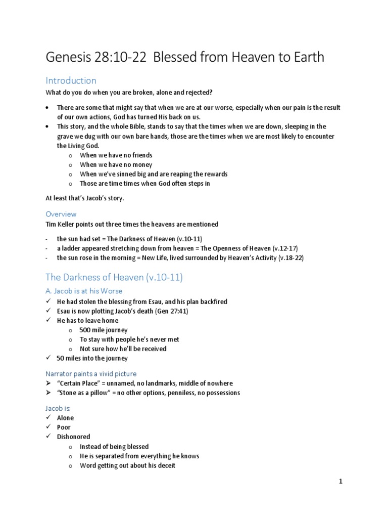 Genesis 28 JacobsLadder | PDF | Jacob | Book Of Genesis