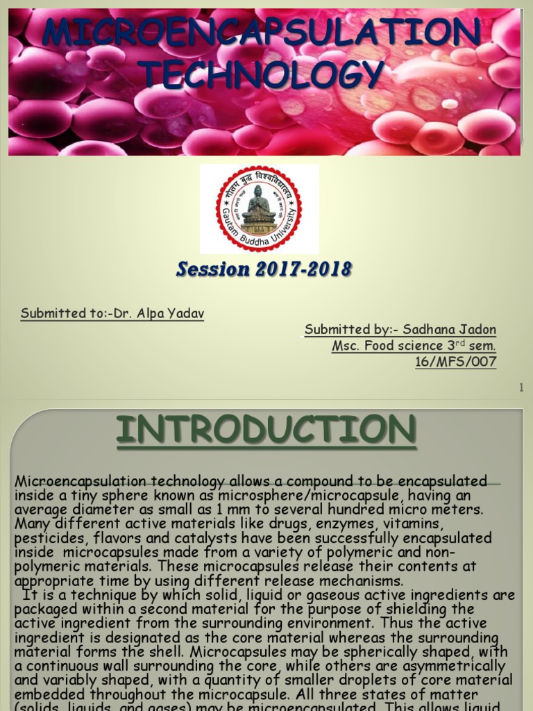 MICROENCAPSULATION | PDF | Chemistry | Materials
