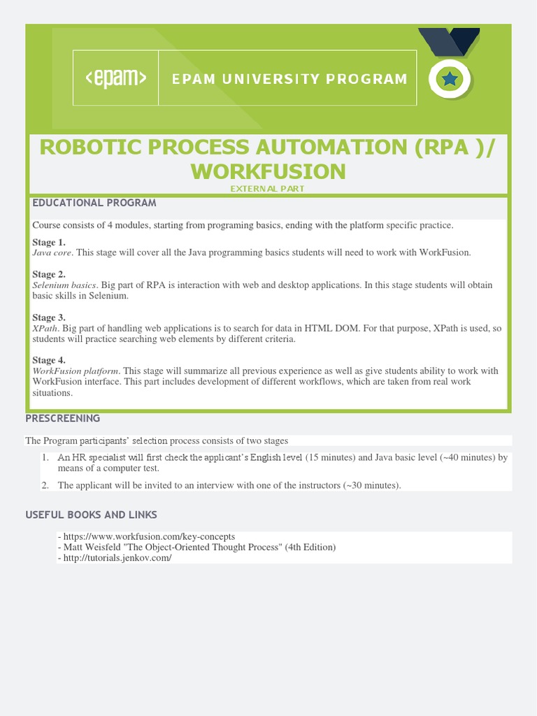 Introduction to Robotic Process Automation: A 4 Stage Educational ...