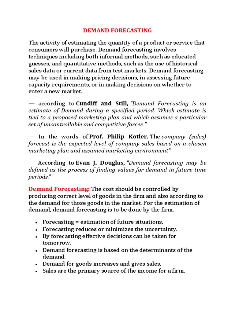 Demand Forecasting | PDF | Forecasting | Demand