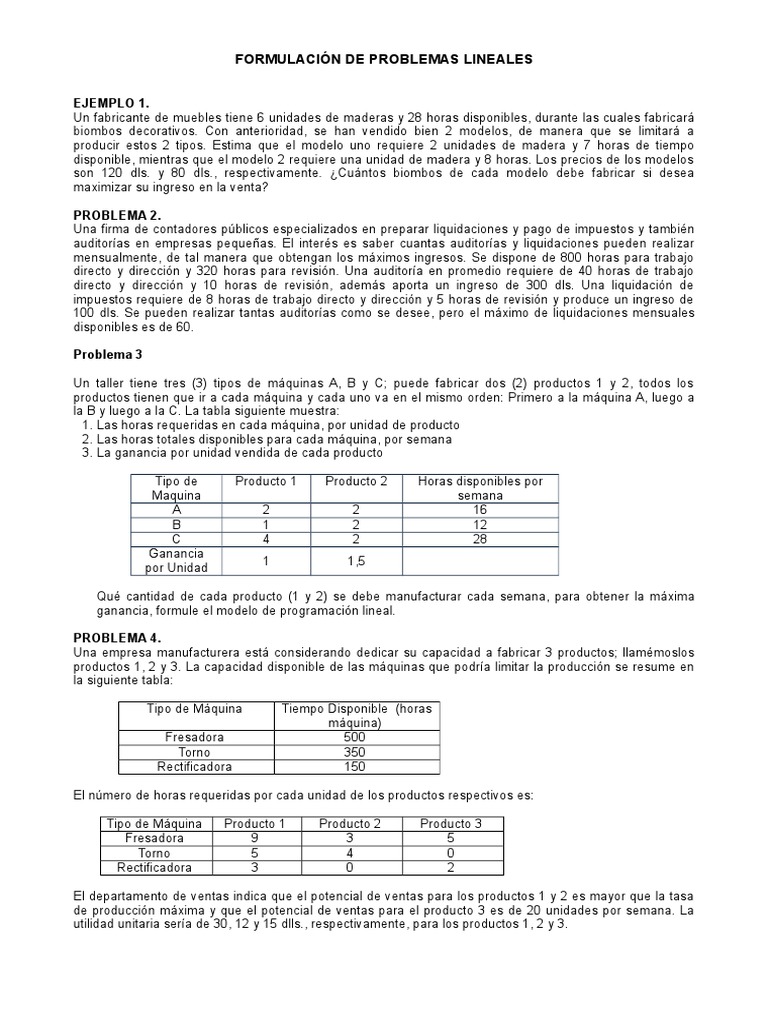 Formulacion de Problemas Lineales 1 | PDF | Carne | Transporte