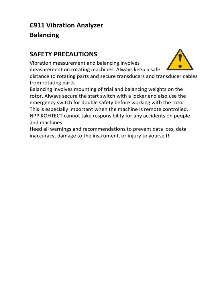 C911 BalancingUM v.01c | Download Free PDF | Accelerometer | Weight
