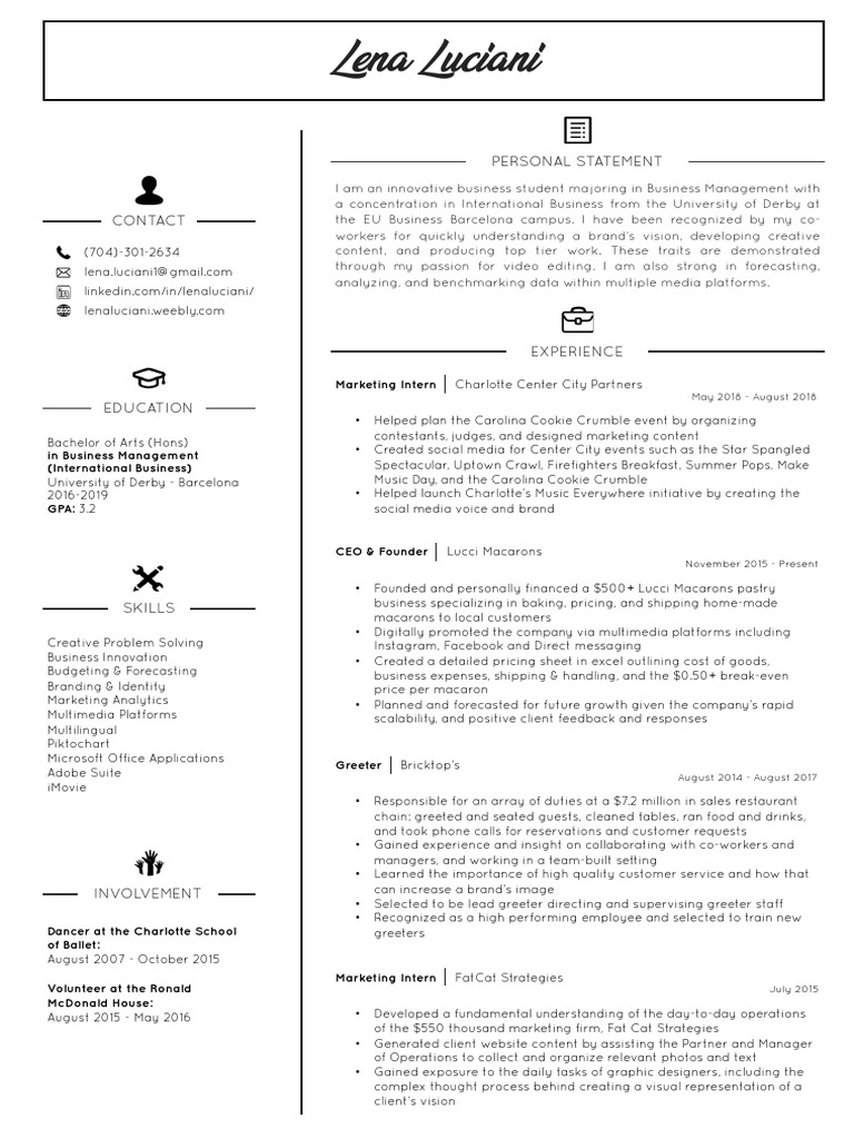 Lena Luciani Resume Us | PDF | Brand | Social Media