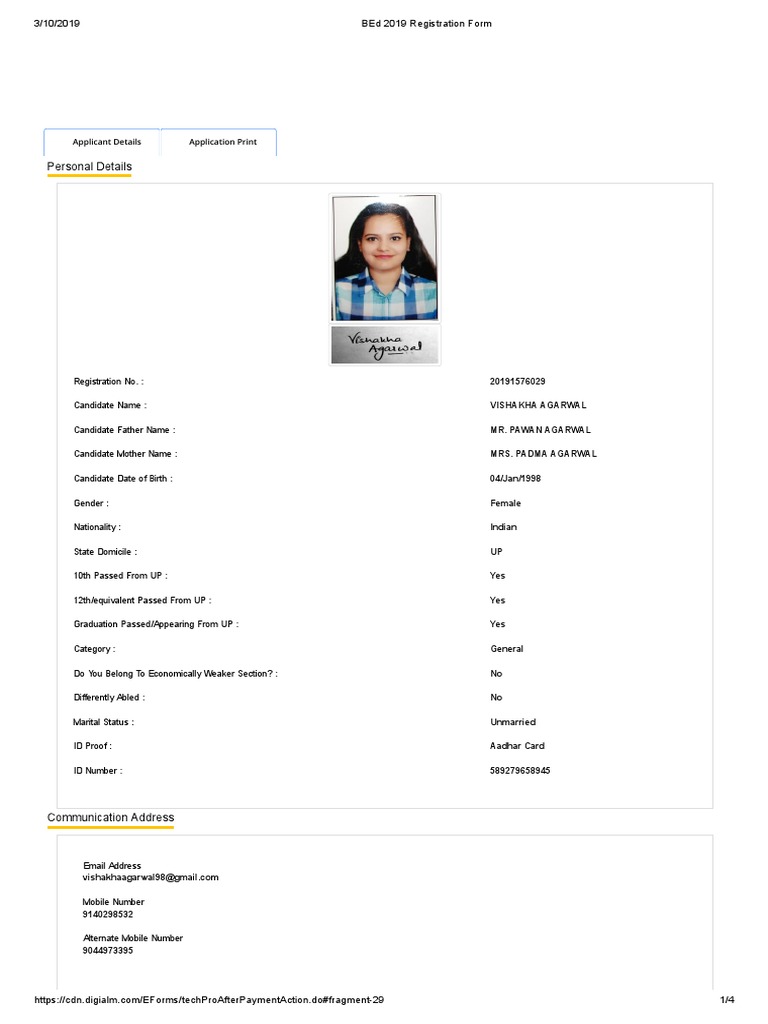 BEd 2019 Application Form Details | PDF | Government And Personhood ...