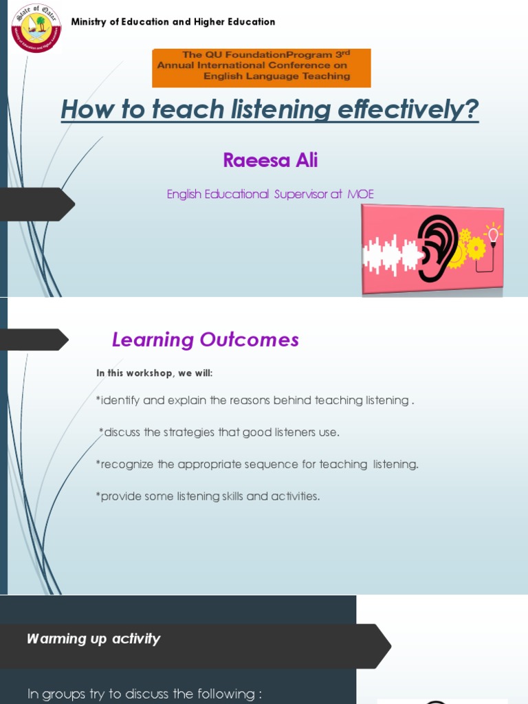 How To Teach Listening Effectively PDF | PDF | Metacognition | Schema ...