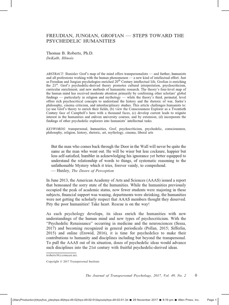 Freudian Jungian Grofian Steps Toward TH PDF | PDF | Transpersonal ...