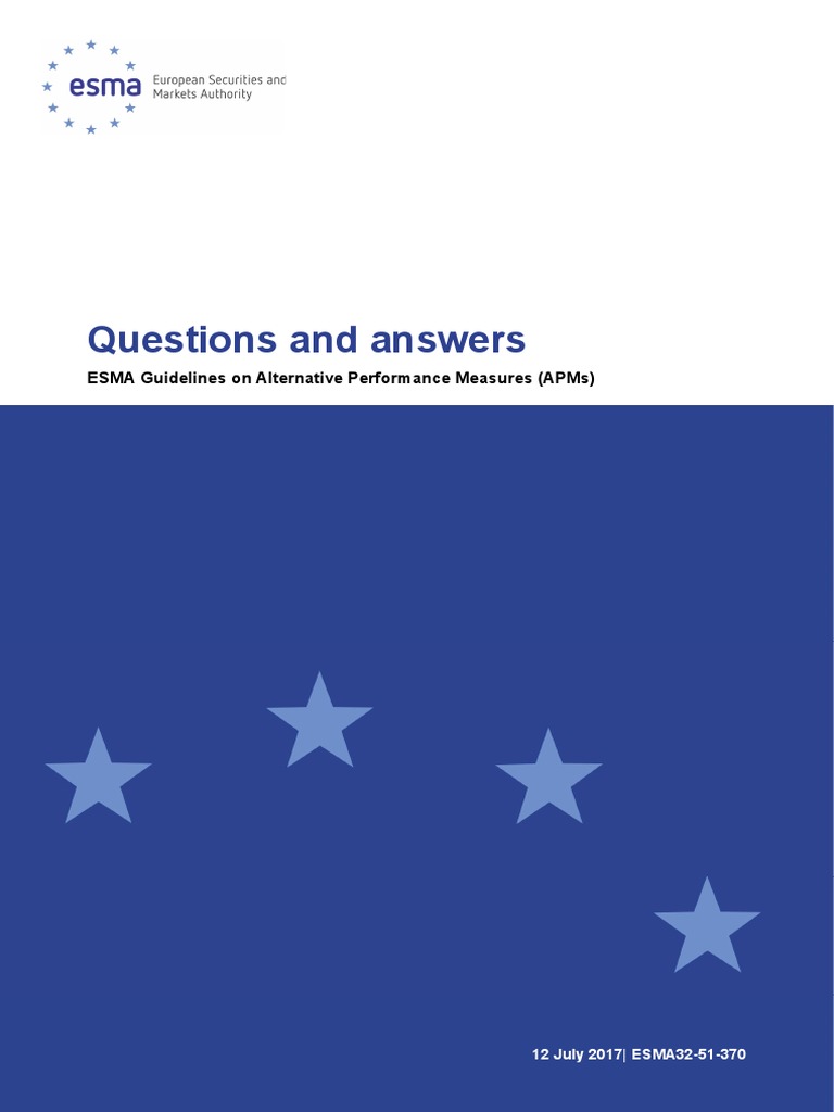 Esma32-51-370 Qas On Esma Guidelines On Apms PDF | PDF | Prospectus ...