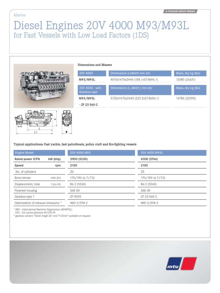 Mtu 20V | PDF | Turbocharger | Rotating Machines