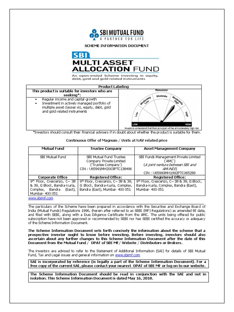 Sid - Sbi Multi Asset Allocation Fund PDF | PDF | Securitization ...