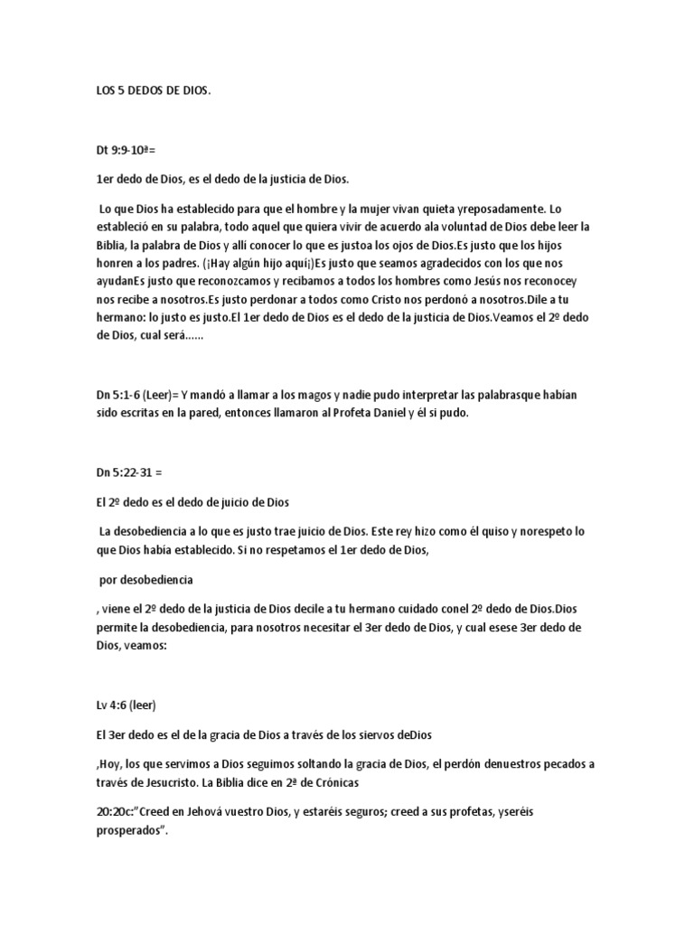 Los 5 Dedos de Dios | PDF | Jesús | Comportamiento religioso y experiencia