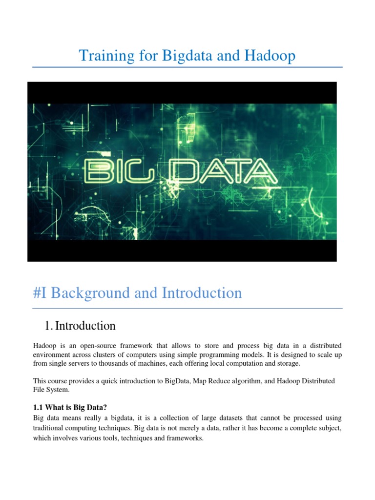 Training For Bigdata and Hadoop: #I Background and Introduction | PDF ...