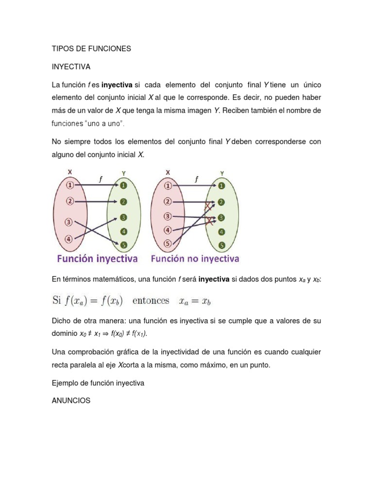 Tipos de Funciones | PDF | Función (Matemáticas) | Análisis