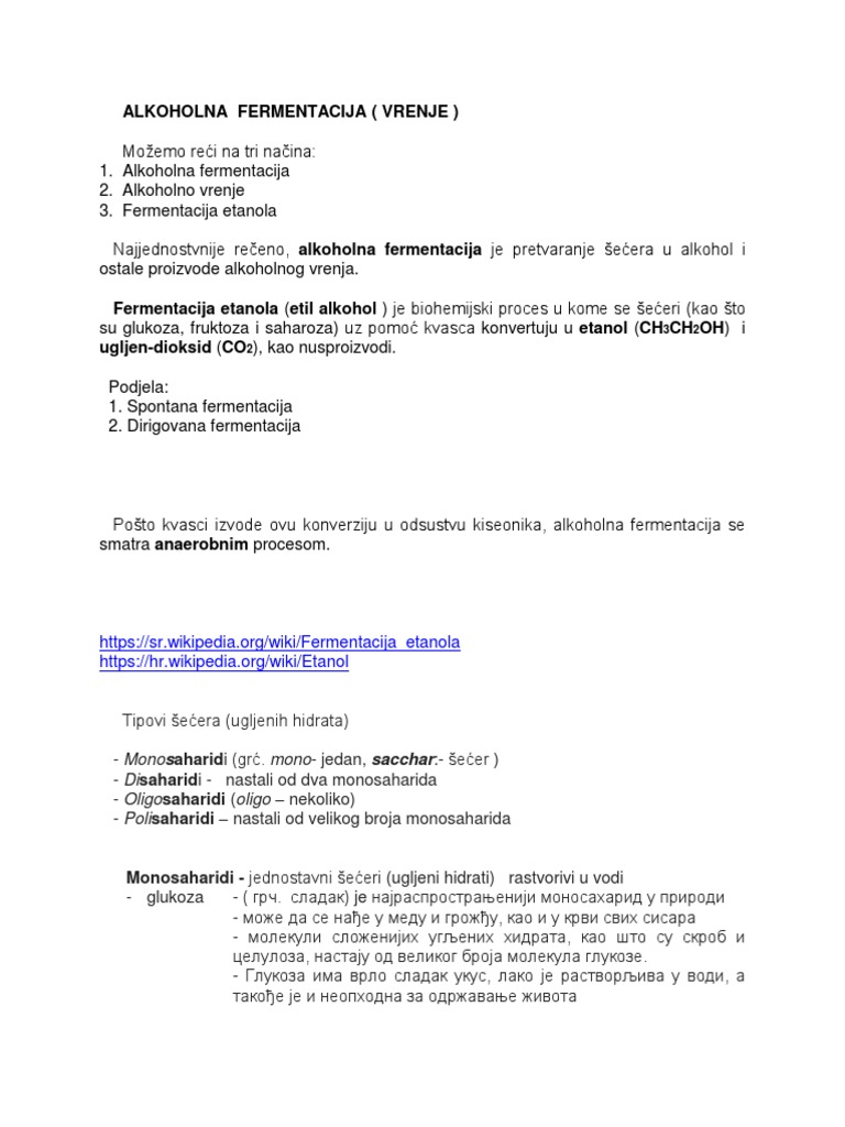 Alkoholna Fermentacija | PDF