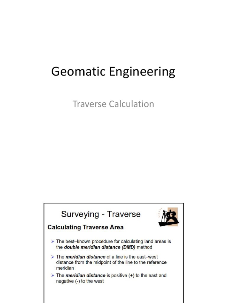 Geomatic Engineering: Traverse Calculation | PDF