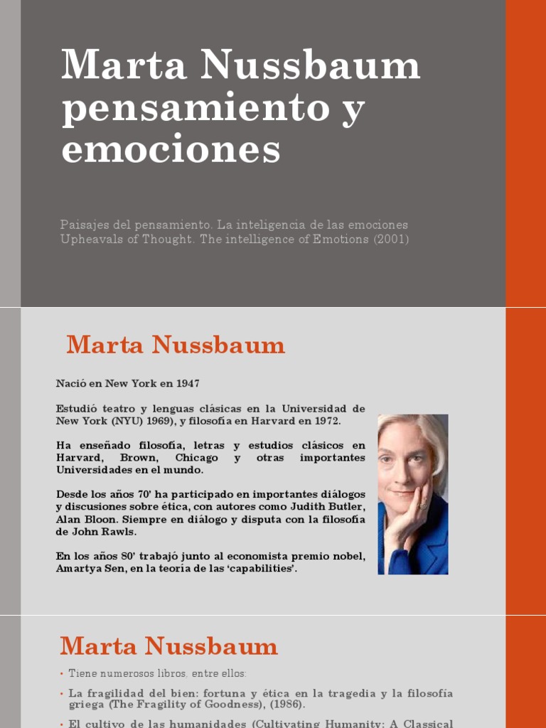 Marta Nussbaum 2019 | PDF | Las emociones | Moralidad