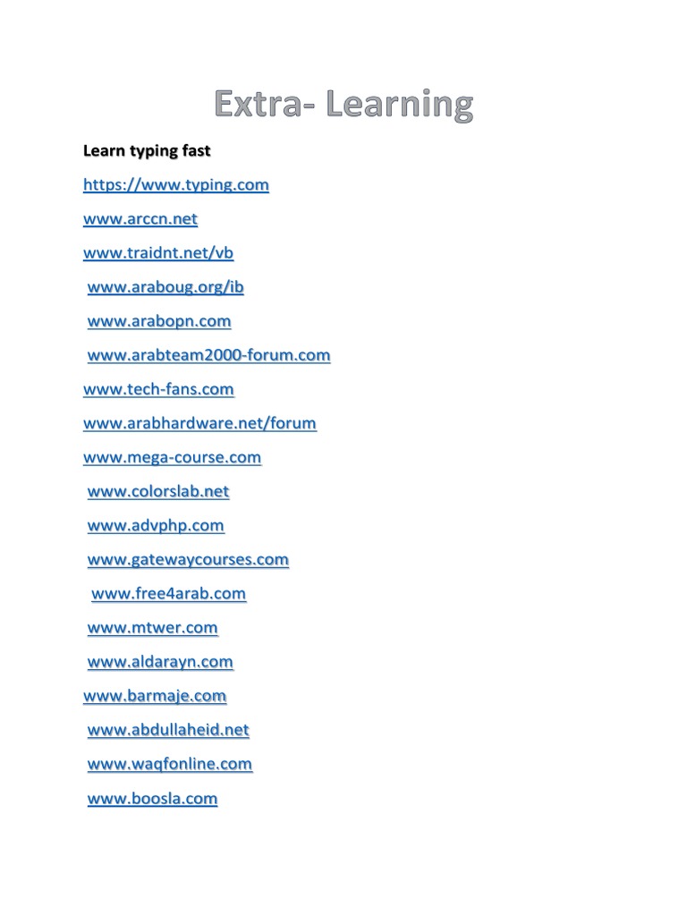 Extra Learning | PDF