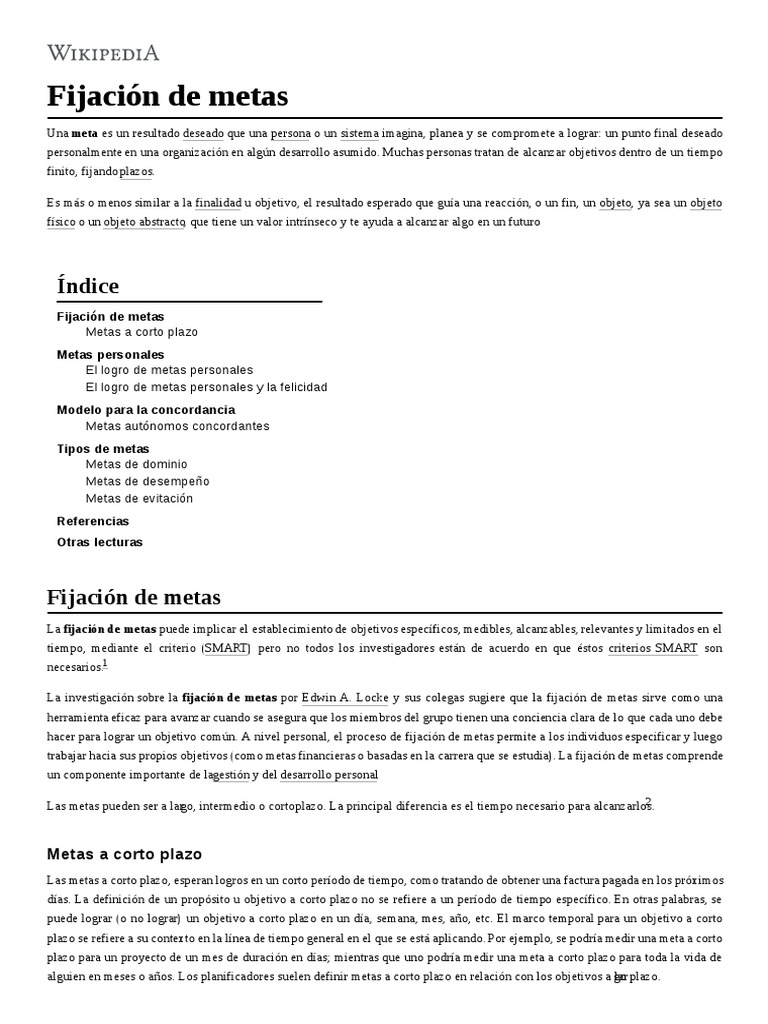 Fijación de Metas | Objetivo | Psicología clínica