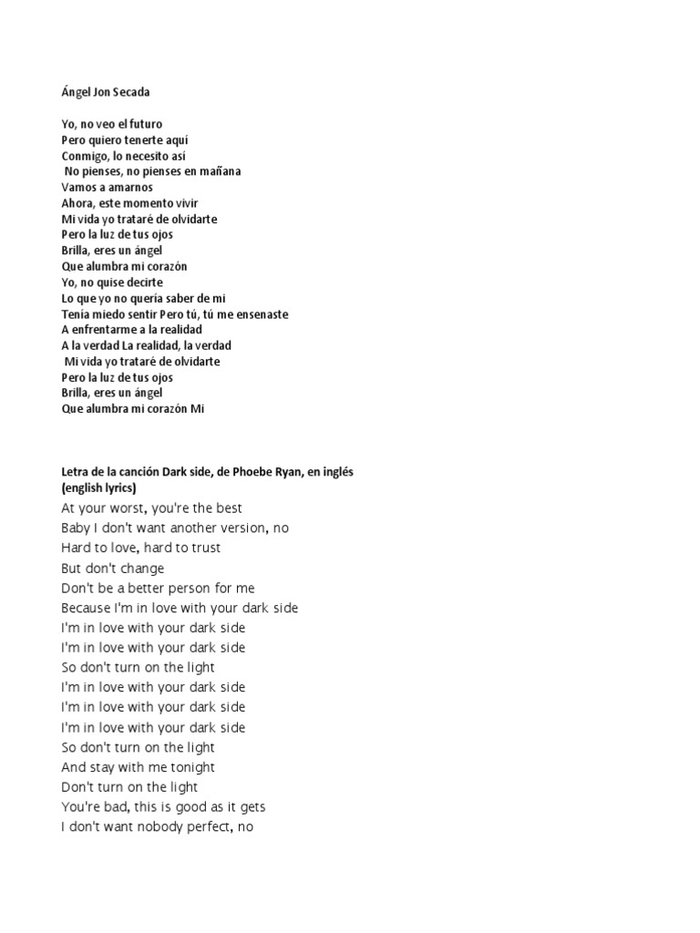 Ángel Jon Secada Letras | PDF