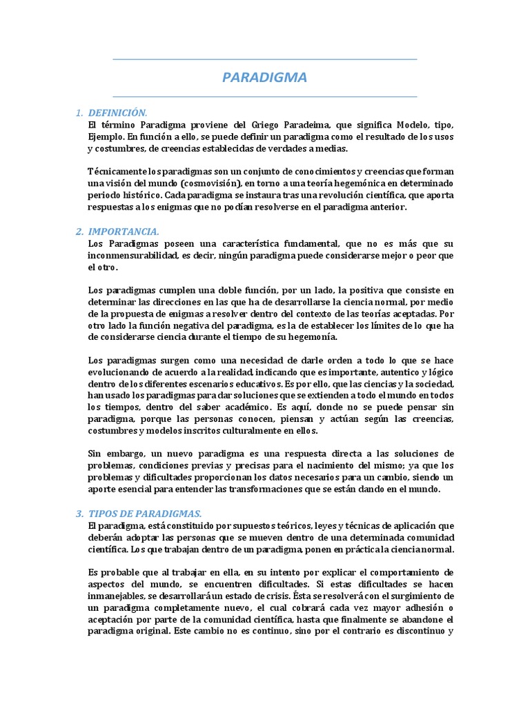 Los Paradigmas | PDF | Paradigma | Constructivismo (filosofía de la ...