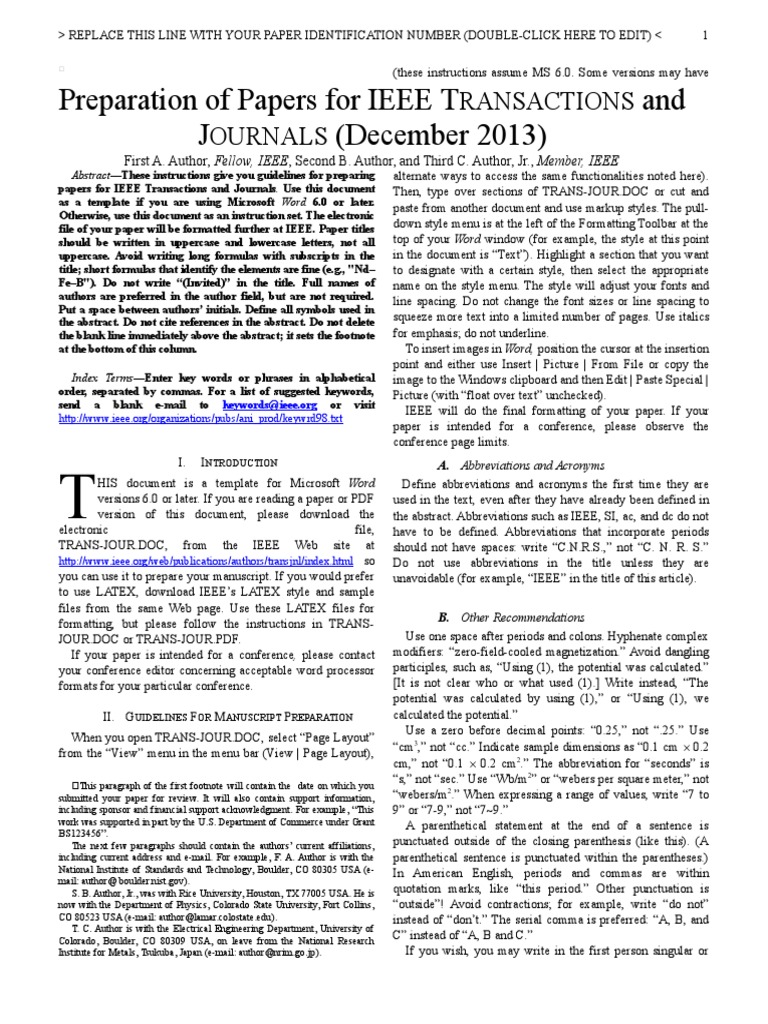 Preparation of Papers For IEEE T and J: (December 2013) | PDF ...
