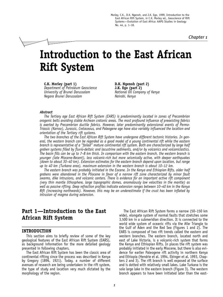 Introduction To The East African | PDF | Rift | Mantle (Geology)