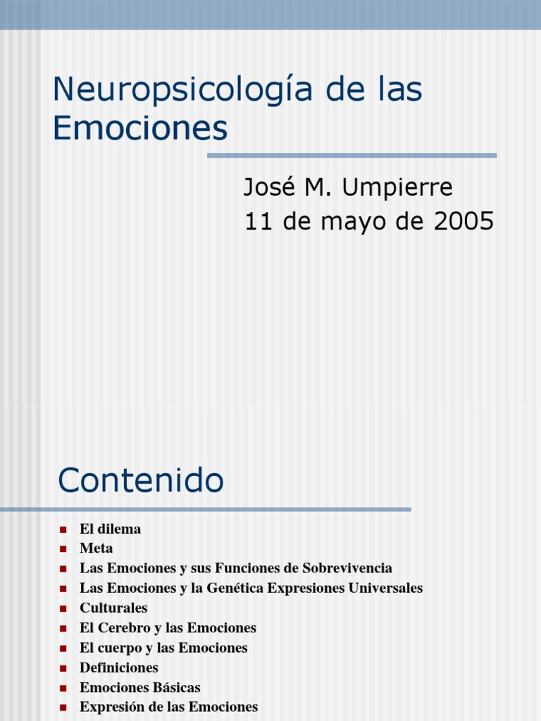 Neuropsicología De Las Emociones Pdf