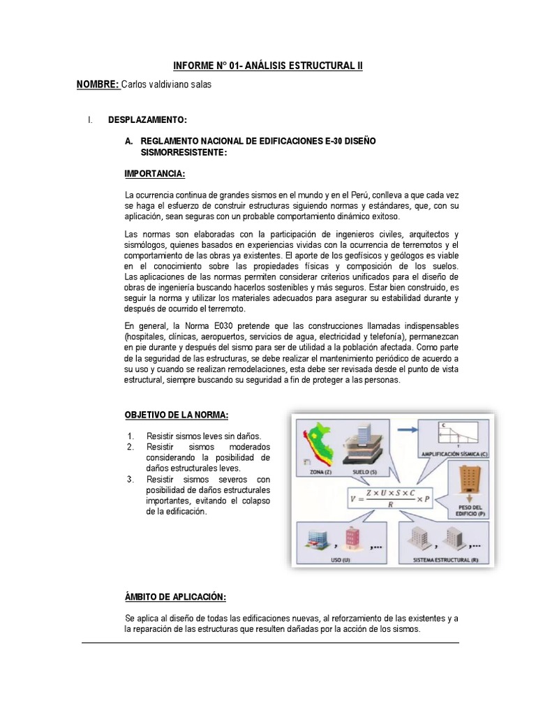 Informe N°1 Analisis Estructural Ii | PDF | Hormigón | Acero