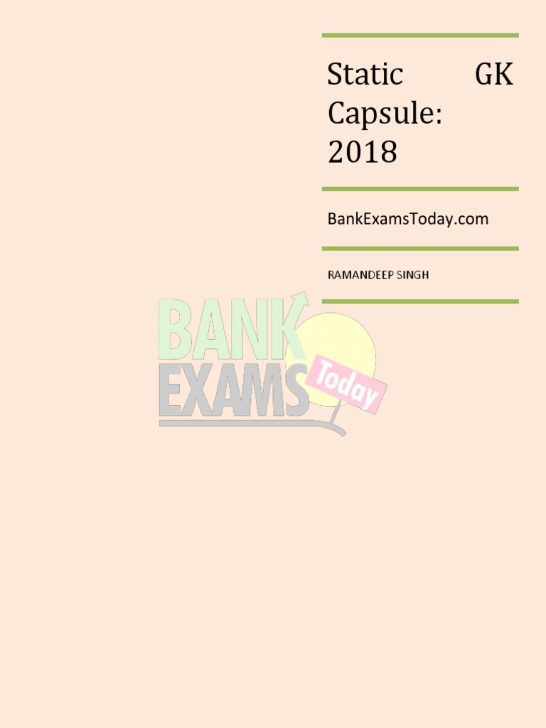 2018 Static GK Capsule Overview | PDF | Tamil Nadu | Nature