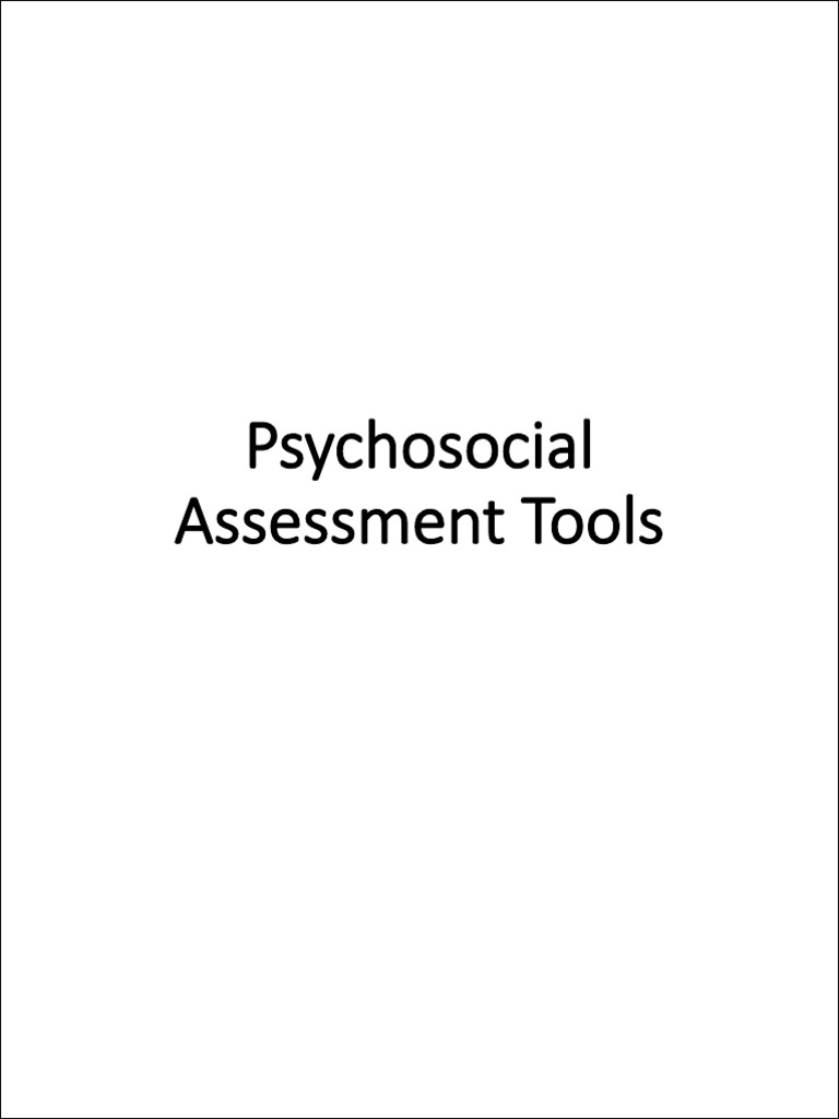 Psychosocial Assessment Tools | PDF