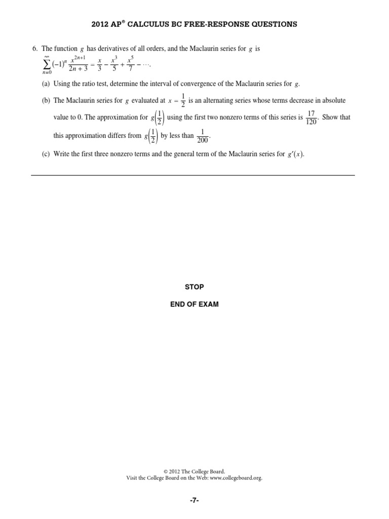 Ap12 FRQ Calculus BC | PDF
