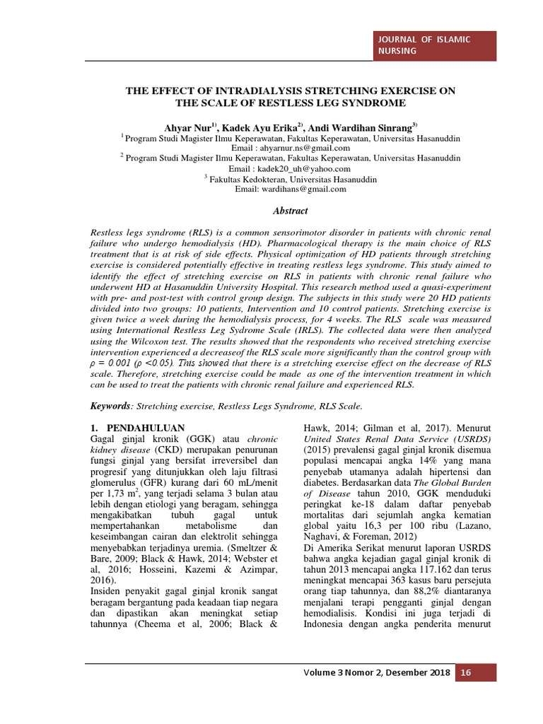 Restless Legs Syndrom | PDF | Chronic Kidney Disease | Dialysis