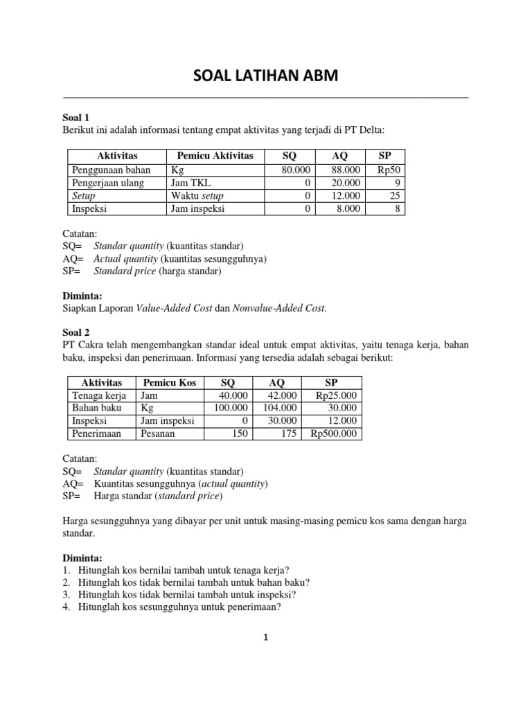 Soal Latihan Abm | PDF