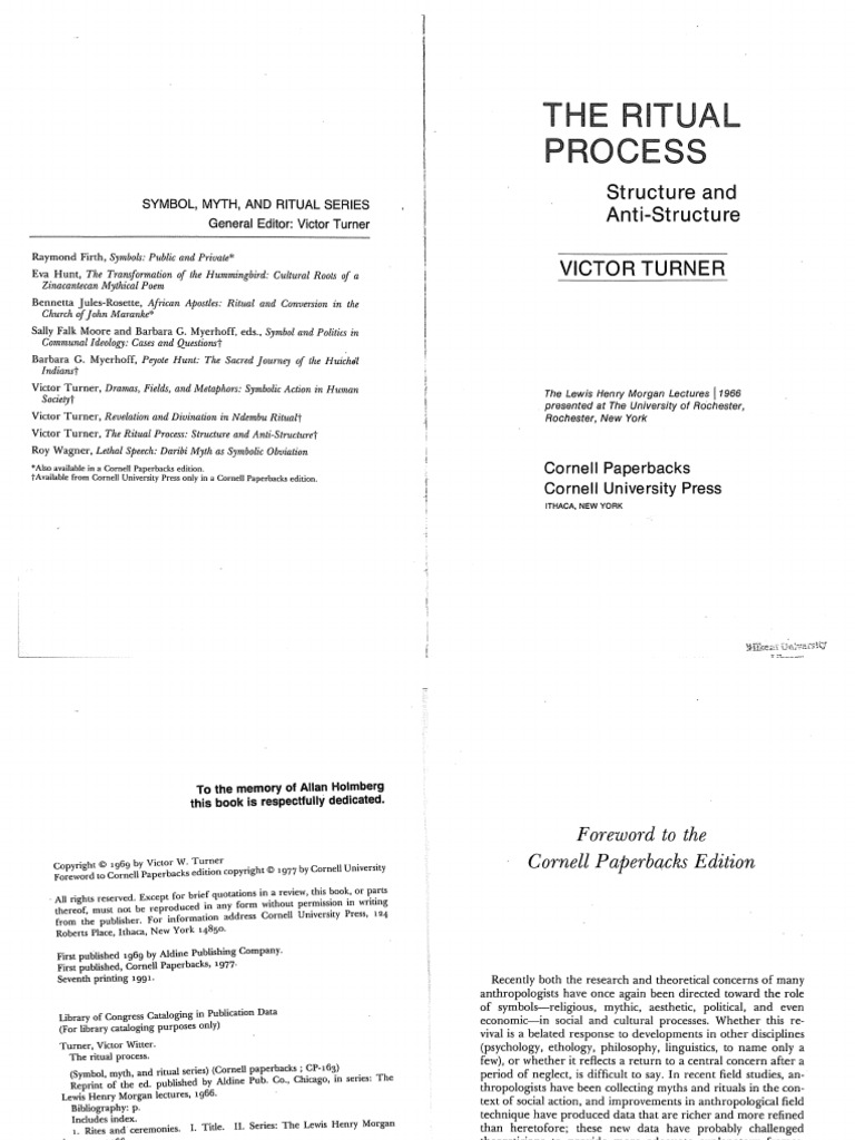 Turner 1969 - The Ritual Process PDF | PDF