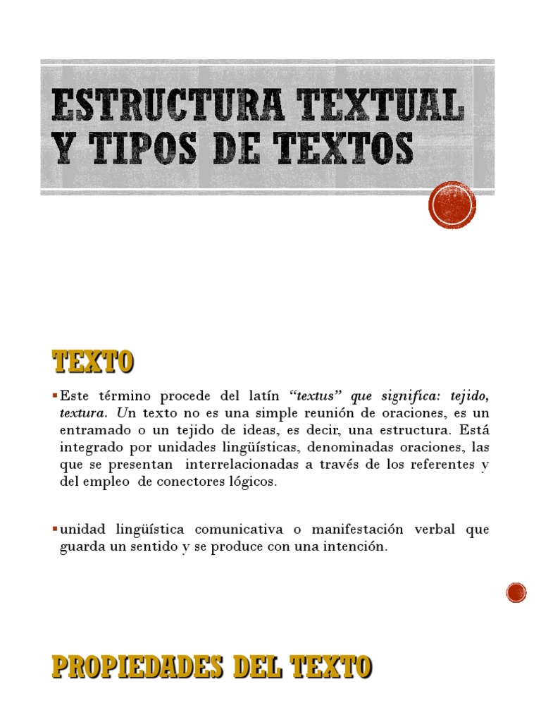 Estructura Textual y Tipos de Textos | PDF | Oración (Lingüística ...