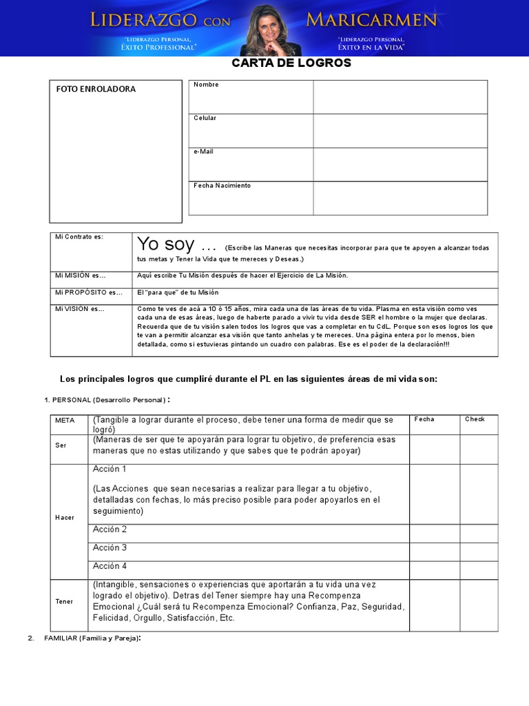 Carta Logros Modelo | PDF