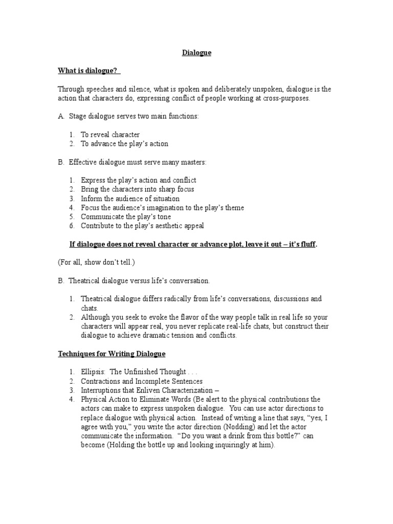 Techniques for Effective Dialogue: A Guide to Crafting Dramatic Speech ...