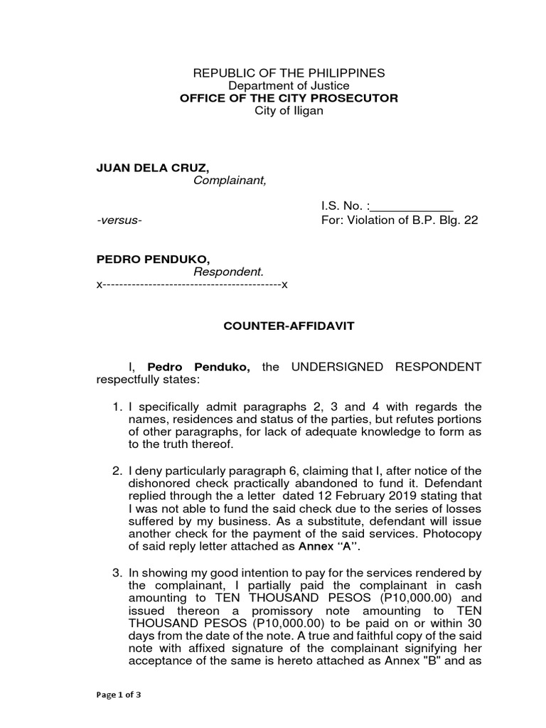 Position Paper For The Defendant | PDF | Promissory Note | Crime & Violence